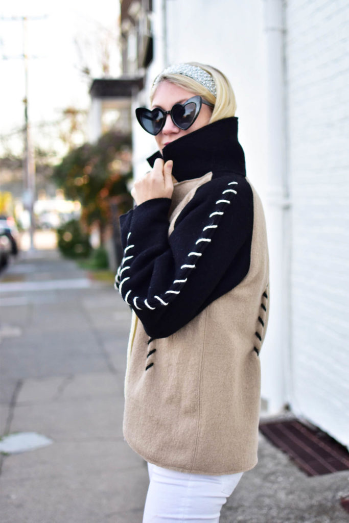 Designed By Stefanie: Color block Boiled Wool Jacket • theStyleSafari